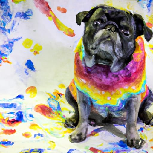 Hippie Pug - AI Generated Artwork - NightCafe Creator