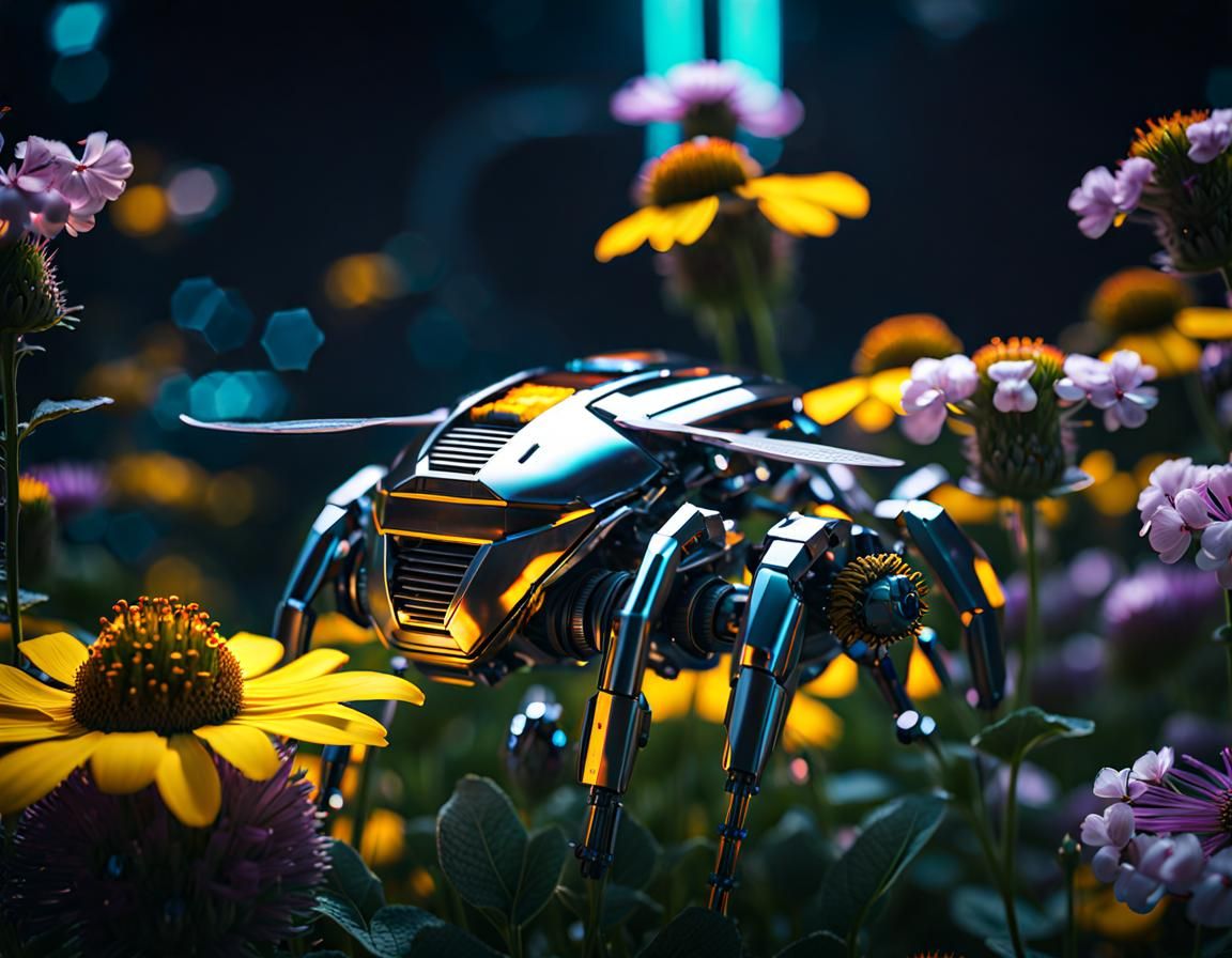 Robotic Bee - AI Generated Artwork - NightCafe Creator