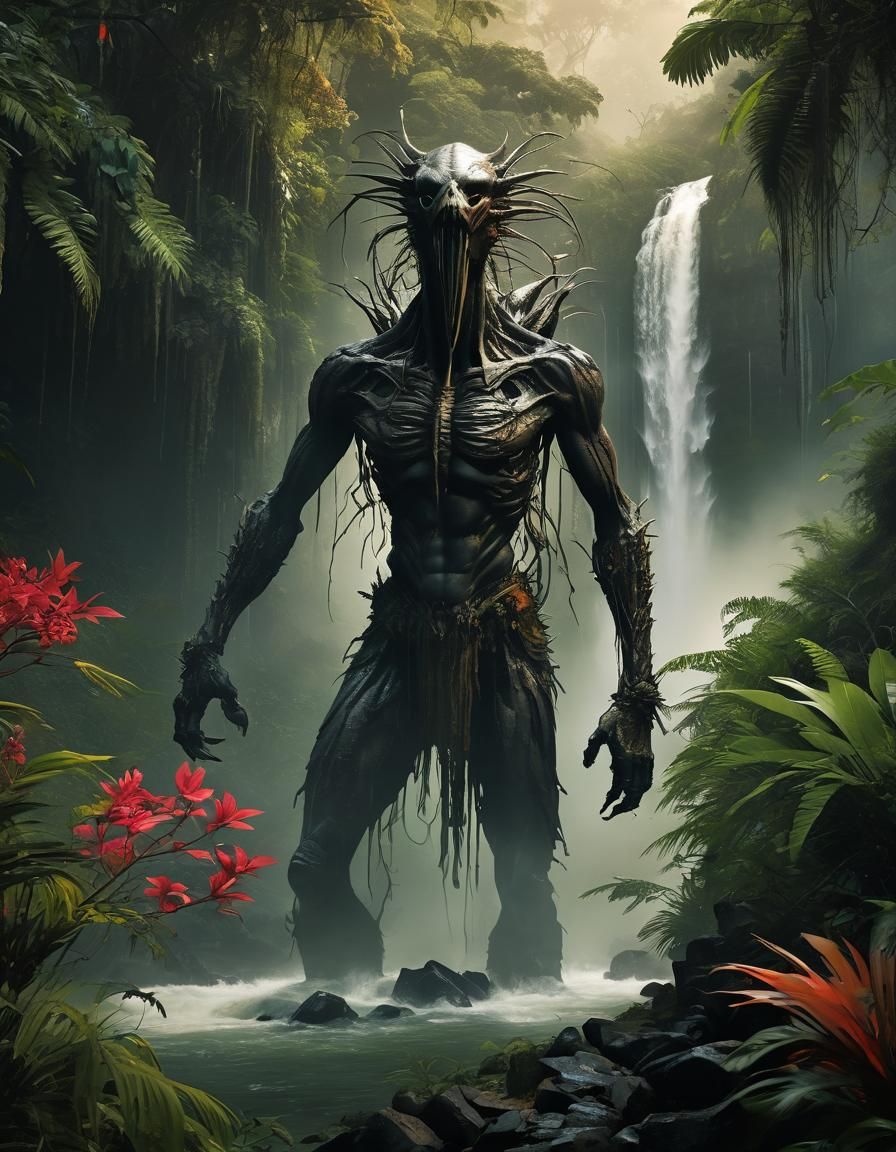 Surreal mutated botanical horror in the jungle - AI Generated Artwork ...