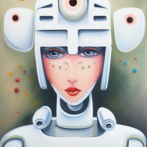 group of feminine, female bots detailed painting - AI Generated Artwork ...