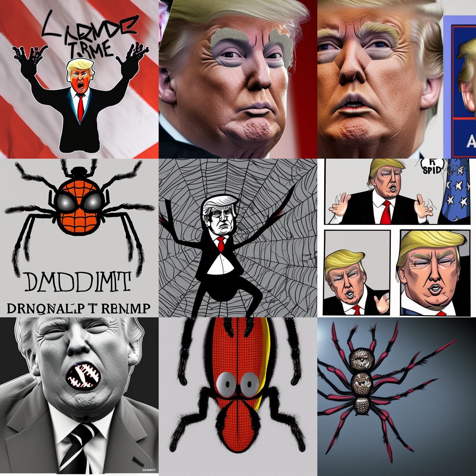 Donald Trump as a spider - AI Generated Artwork - NightCafe Creator