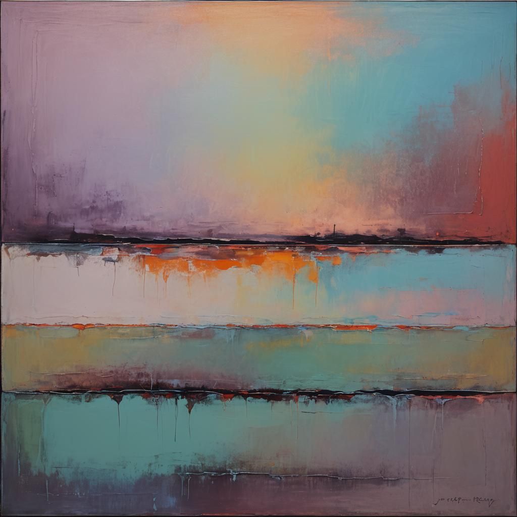 Rothko-Inspired Abstract Gradient Landscape Painti... - AI Art