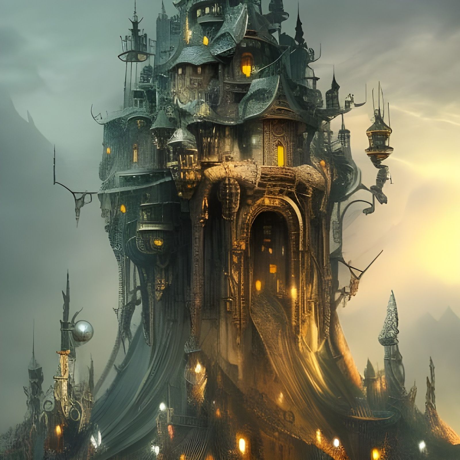 Futuristic Castle Concept Art