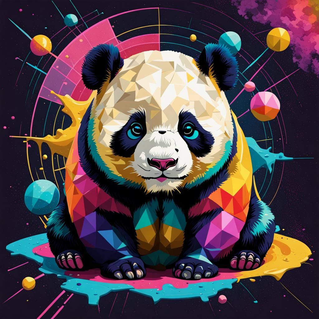 space splatter panda - AI Generated Artwork - NightCafe Creator