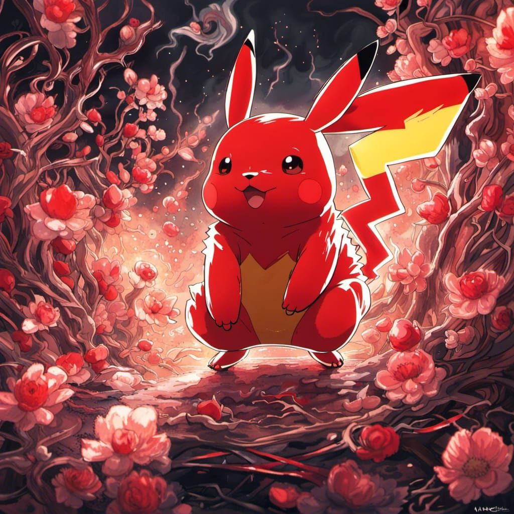 Red Pikachu - AI Generated Artwork - NightCafe Creator