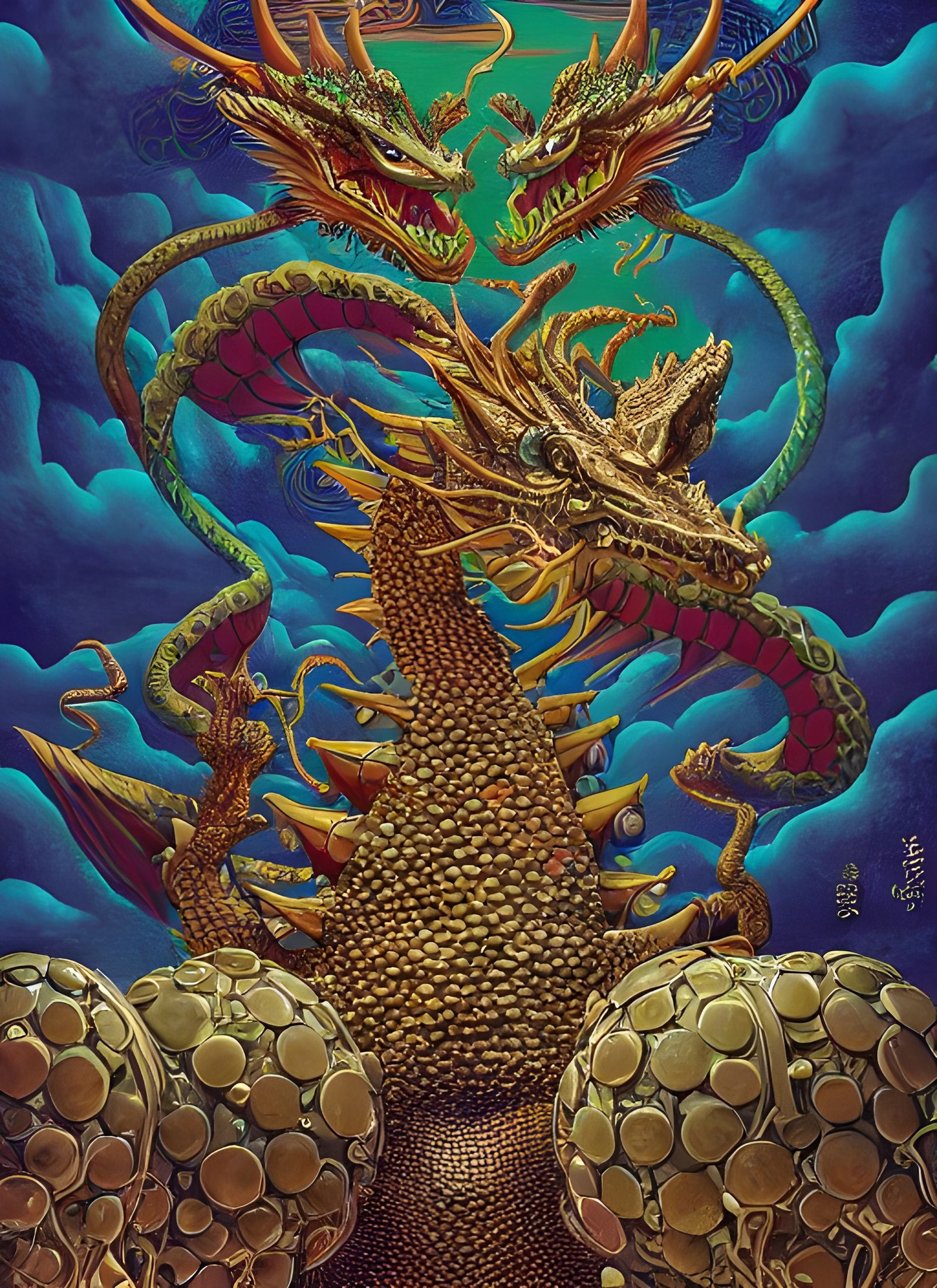 The Golden Hydra - AI Generated Artwork - NightCafe Creator