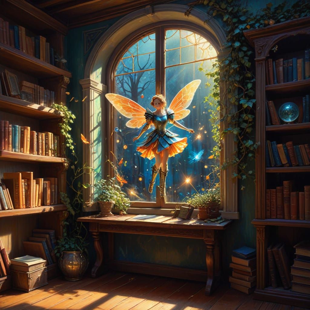 Enchanted Storybook Scenes Unfold in Whimsical Oil... - AI Art