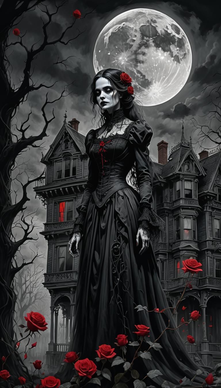 Create a sinister yet magnificent view of an Eerie ghostly figure ...