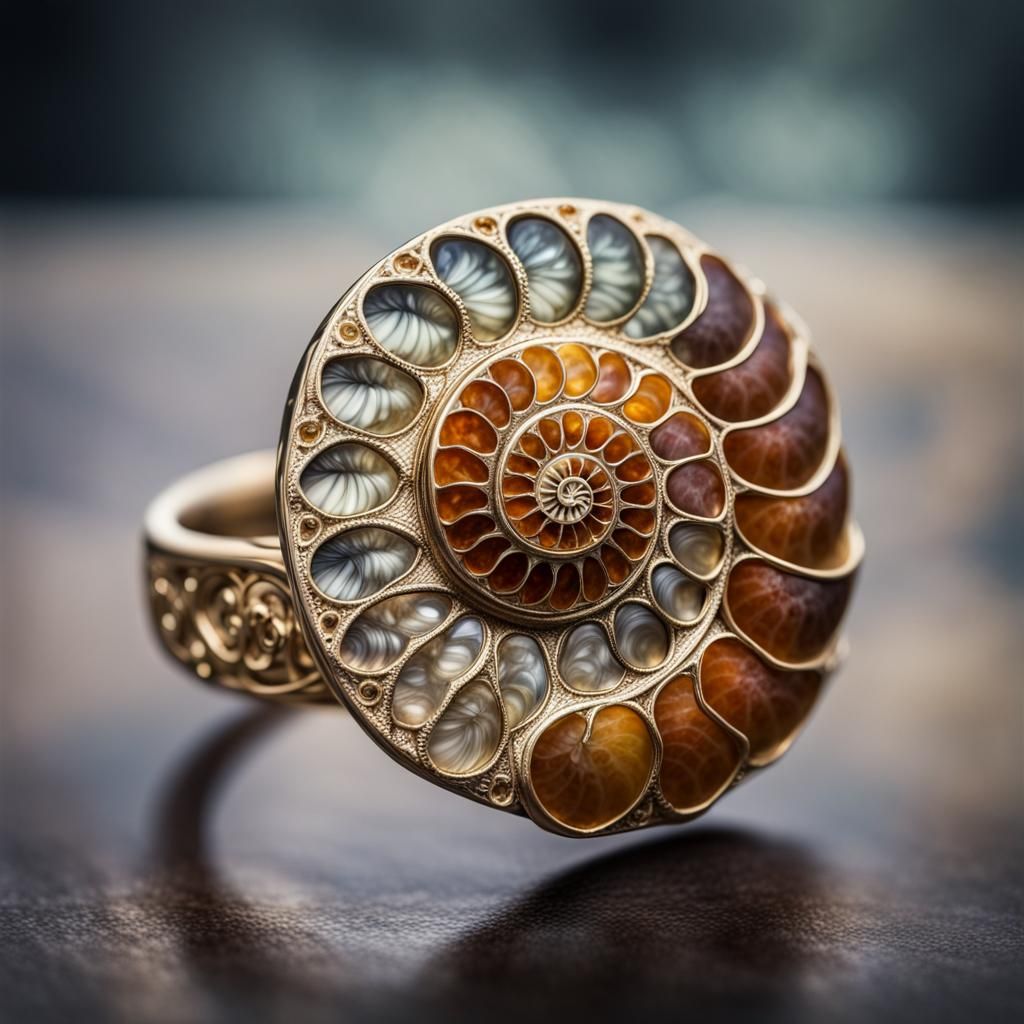 1960s ethereal wedding ring, ammonite stones, beautiful, intricate ...