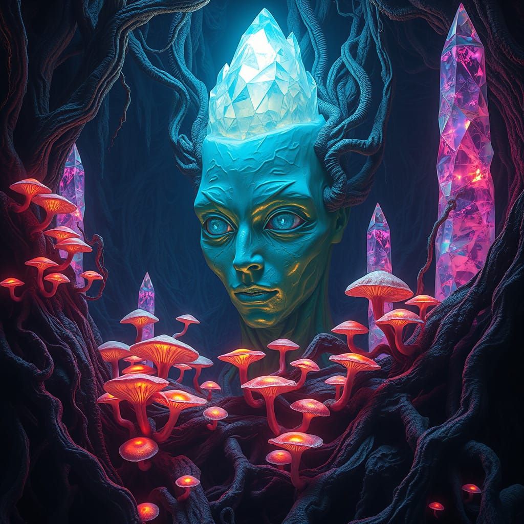 Ethereal Genesis in a Primordial Landscape - AI Art