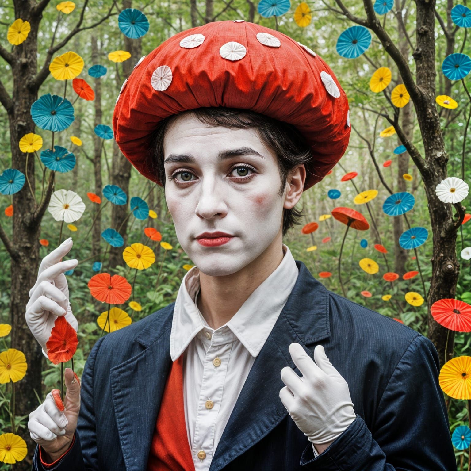 "Clad in the classic attire of a French mime—striped shirt, beret ...