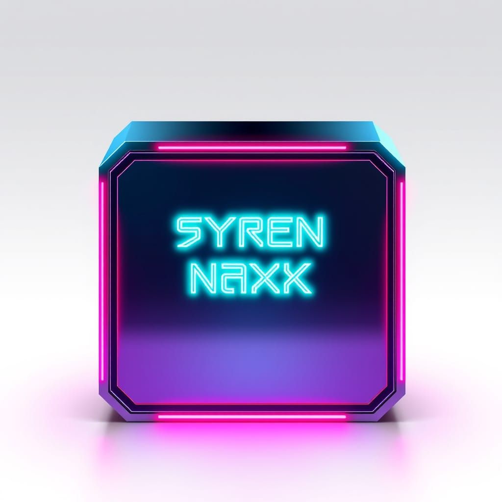 Sleek Metallic Box in Neon-Lit Anime JRPG Style - AI Art