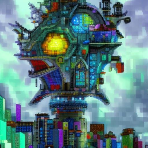 Mosaic Tower - AI Generated Artwork - NightCafe Creator
