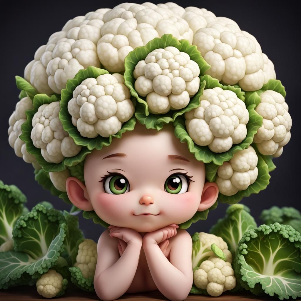Chibi cauliflower love - AI Generated Artwork - NightCafe Creator