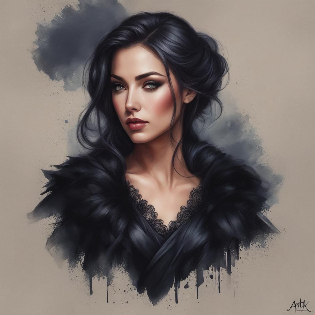 4 Pictures (1/4): Portraits of a very pretty woman - AI Generated ...