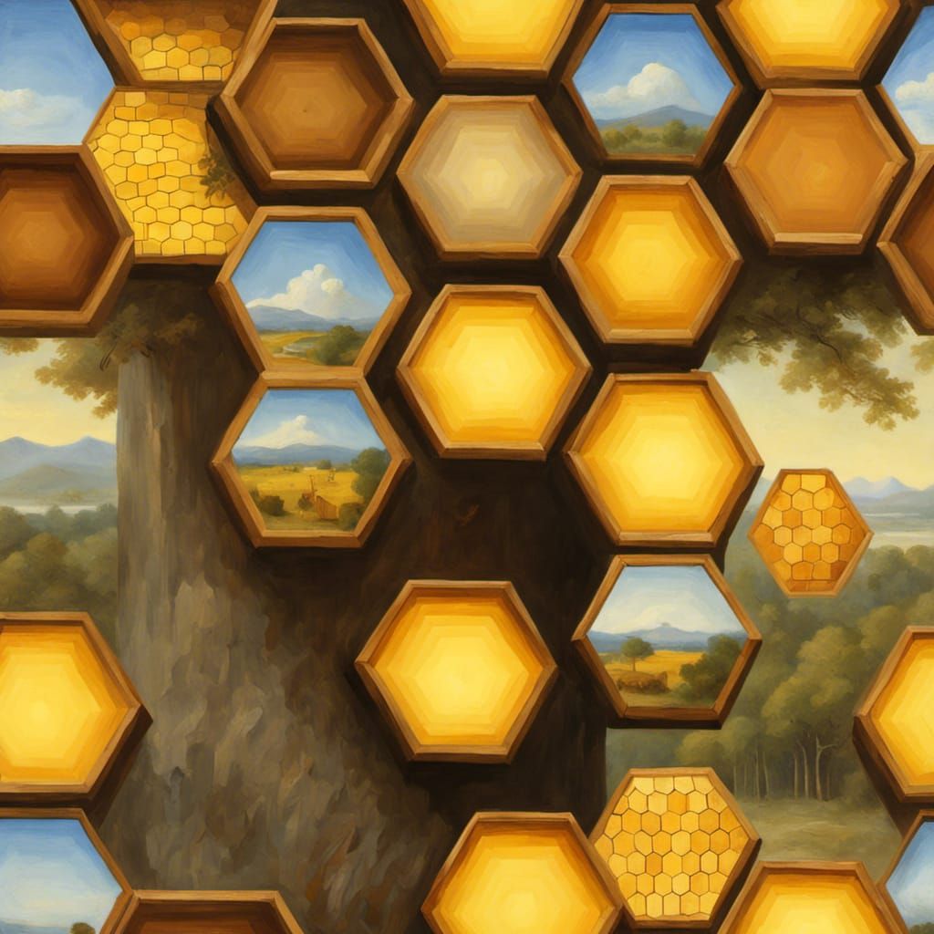 Honeycomb Beehives 8k By Asher Brown Durand, Mark Rothko, Van Gogh : r ...