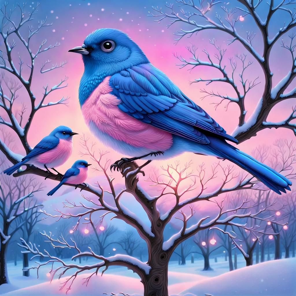 A pastel pallate presentation for drawing on a magical blue bird with ...