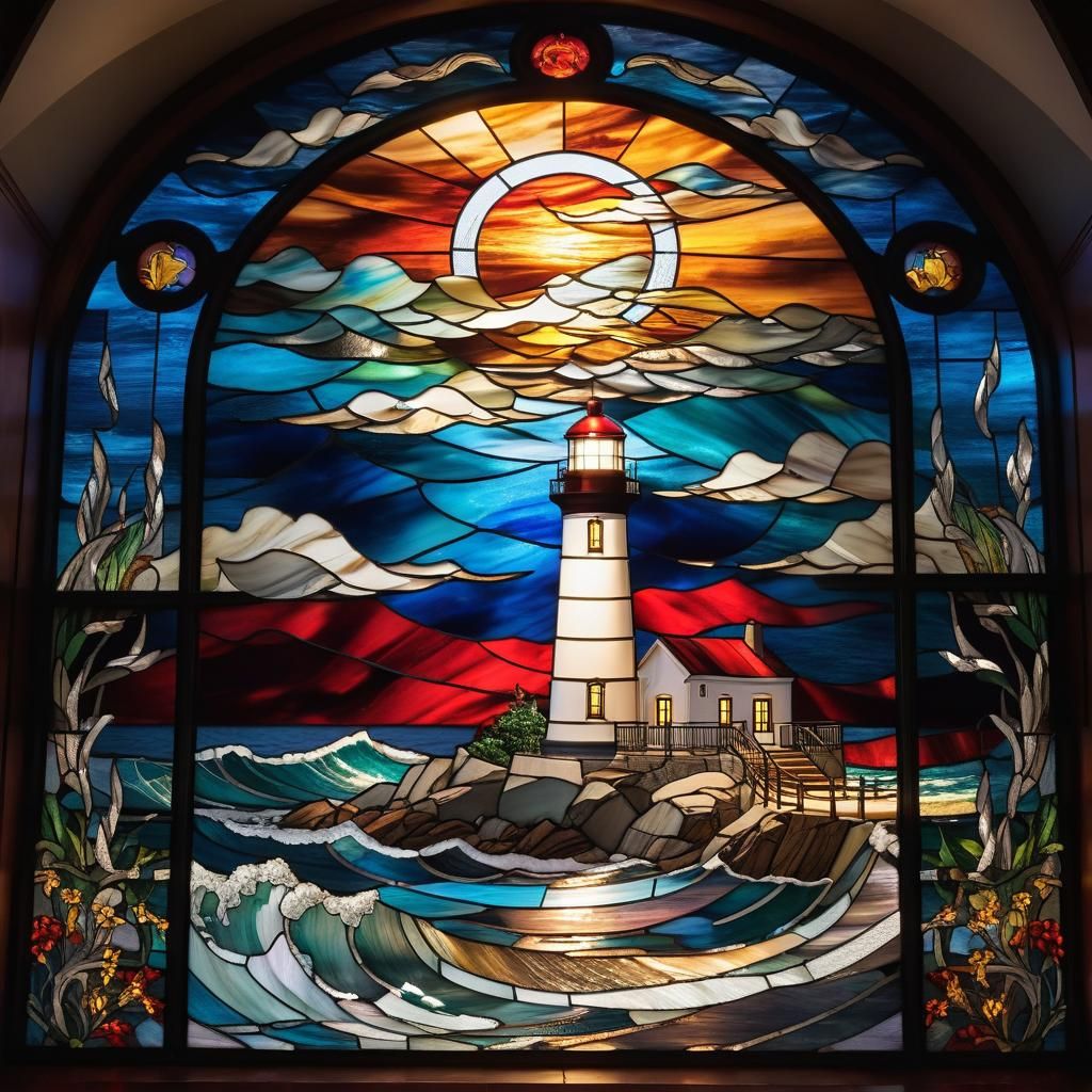 Stained glass over altar in Sailor's Chappelle - AI Generated Artwork ...
