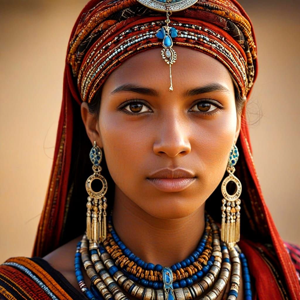 "Traditional Elegance: Tebu Woman of the Sahara"