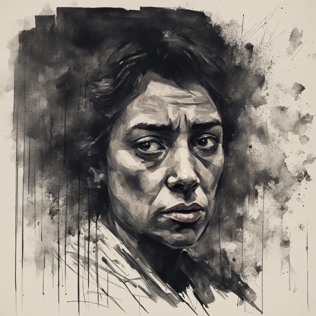 Brooding Woman in Baroque Style - AI Art