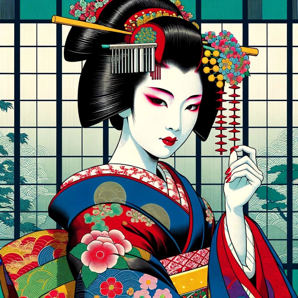 "紅椿の雅" (Beni Tsubaki no Miyabi) – "Elegance of the Red Camellia"