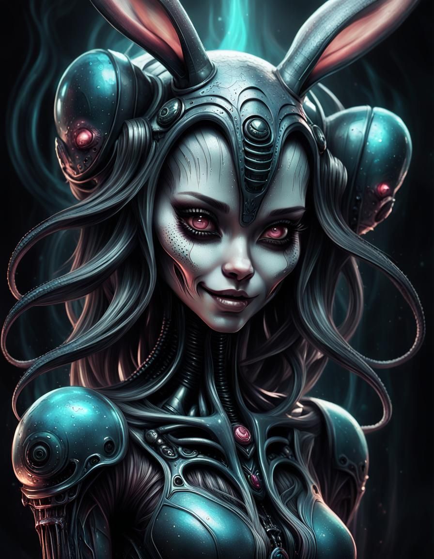 Alien Bunny girl 🐰 - AI Generated Artwork - NightCafe Creator