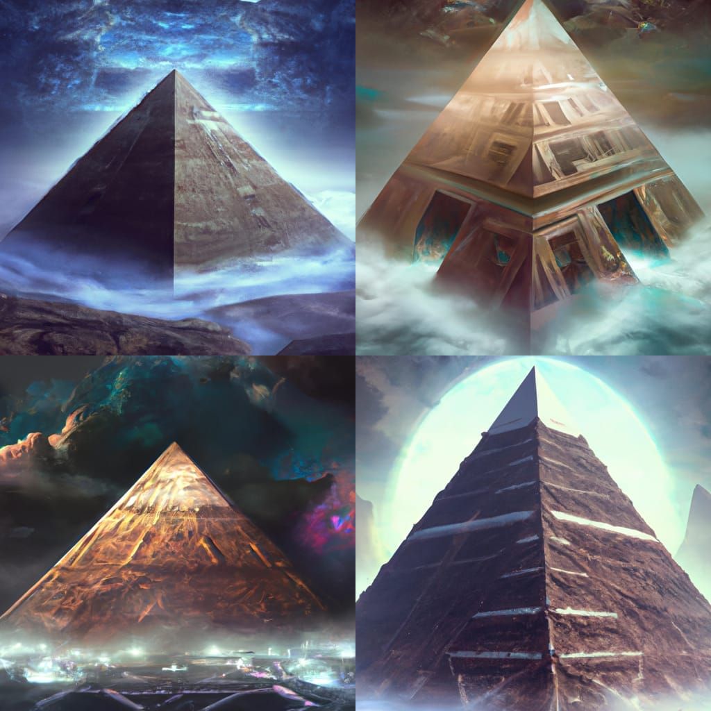 Gargantuan mega pyramid floating in space - AI Generated Artwork ...