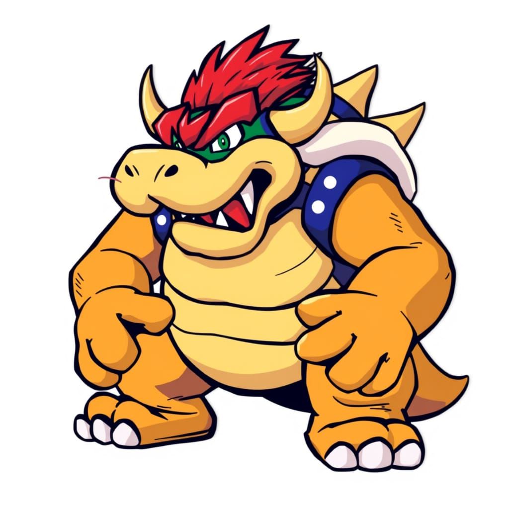 make an image of 2d arcade bowser - Retro Arcade Bowser Pixe...