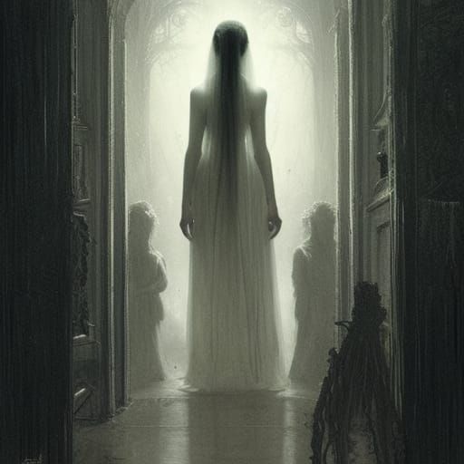 Ghostly Bride and her Ghostly Bridesmaids - AI Generated Artwork ...