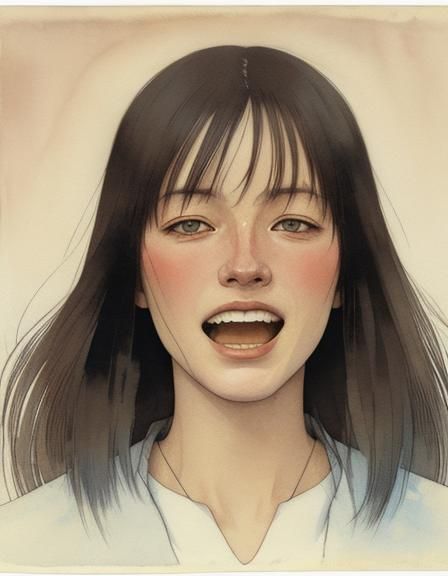 Ecstatic face, close up, upwards gaze, open mouth, ecstasy - AI ...