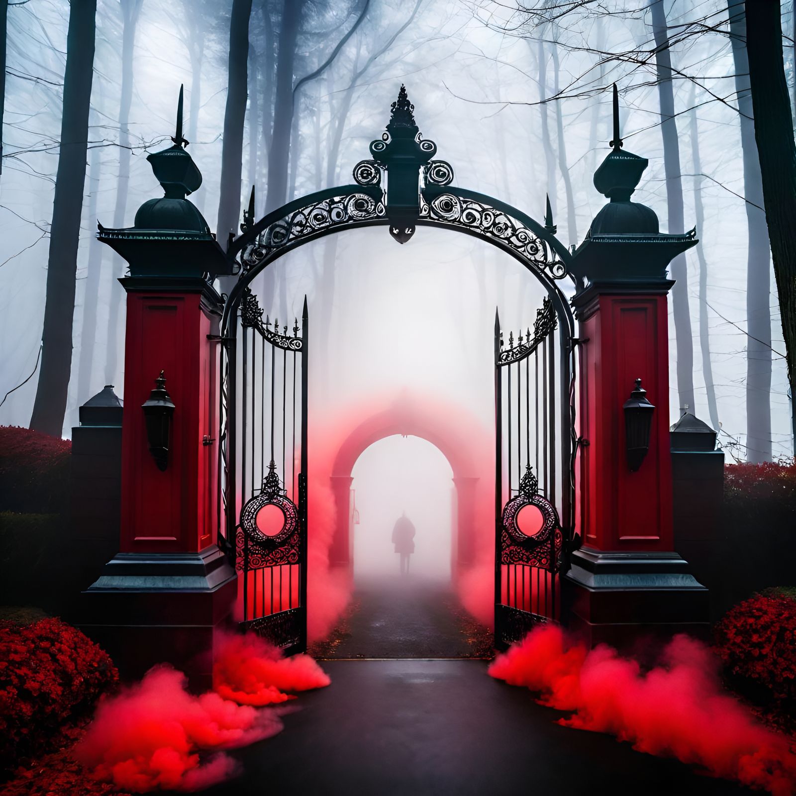 Mysterious Red Portal - AI Generated Artwork - NightCafe Creator