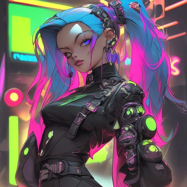 A gothic cyberpunk princess - Gothic Cyberpunk Princess in...