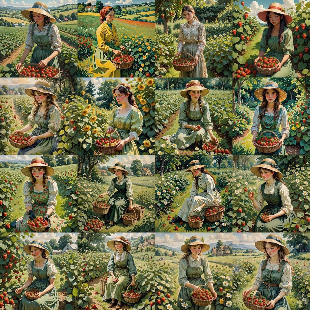 Woman picking strawberries - Woman Harvesting Fresh Strawber...