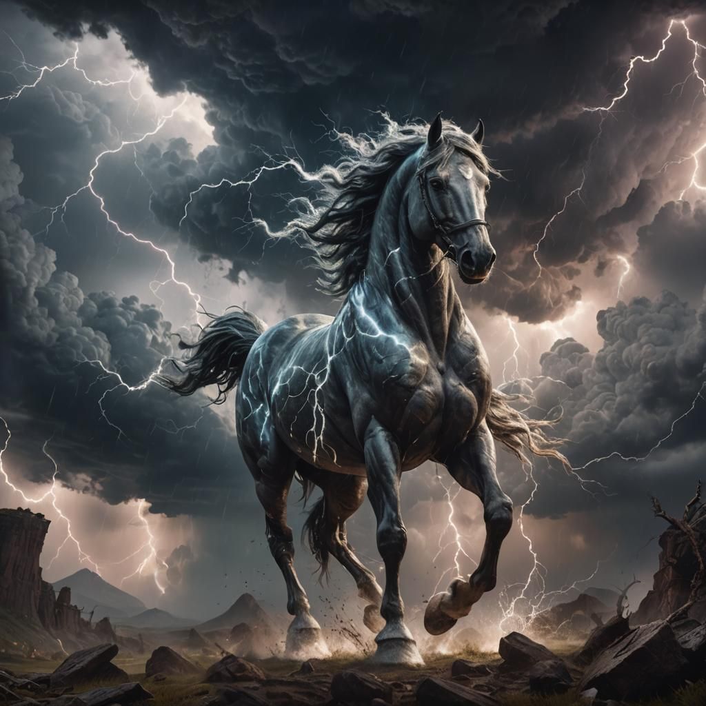 Storm horse - AI Generated Artwork - NightCafe Creator