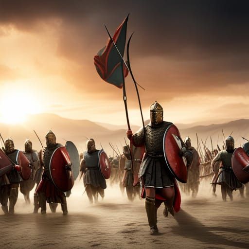 300 spartans marching to battle widescreen shot - AI Generated Artwork ...