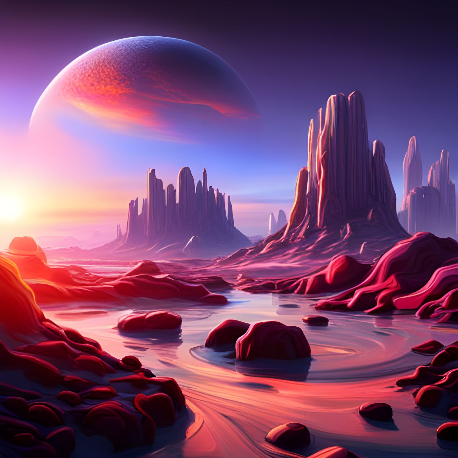 The strange alien planet - AI Generated Artwork - NightCafe Creator