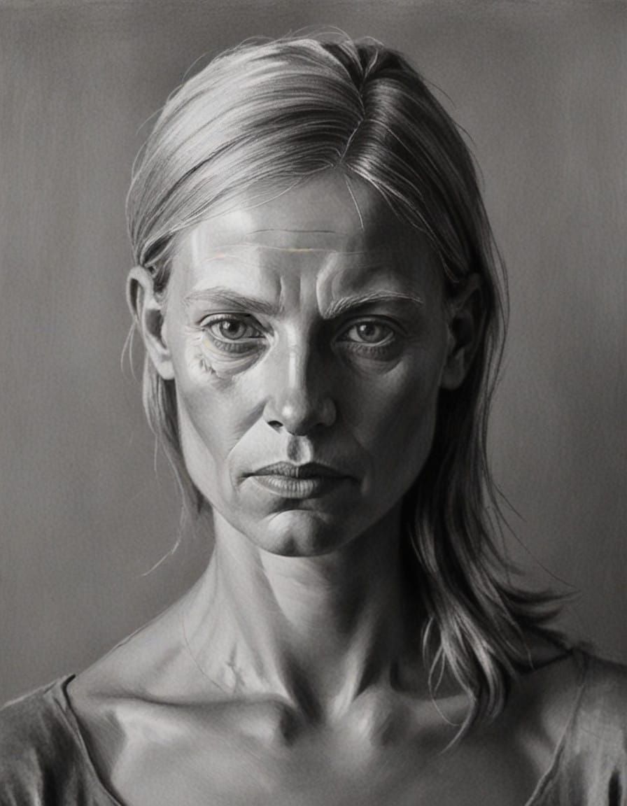 Impasto Portrait in Response to Picasso's Olga - AI Art