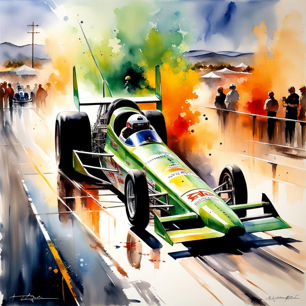 Top Alcohol Dragster and Green Valley Raceway - AI Generated Artwork ...