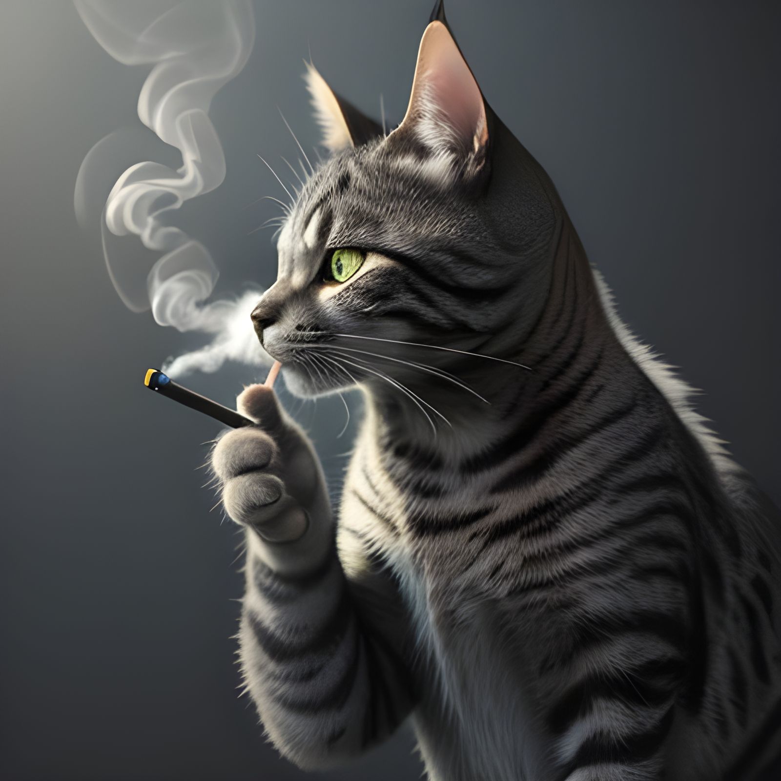 a cat smoking a cigarette - AI Generated Artwork - NightCafe Creator