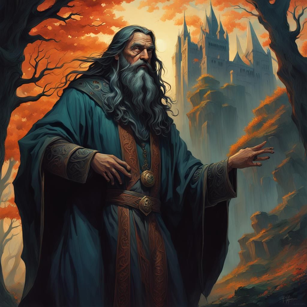wizard with long hair and beard - AI Generated Artwork - NightCafe Creator