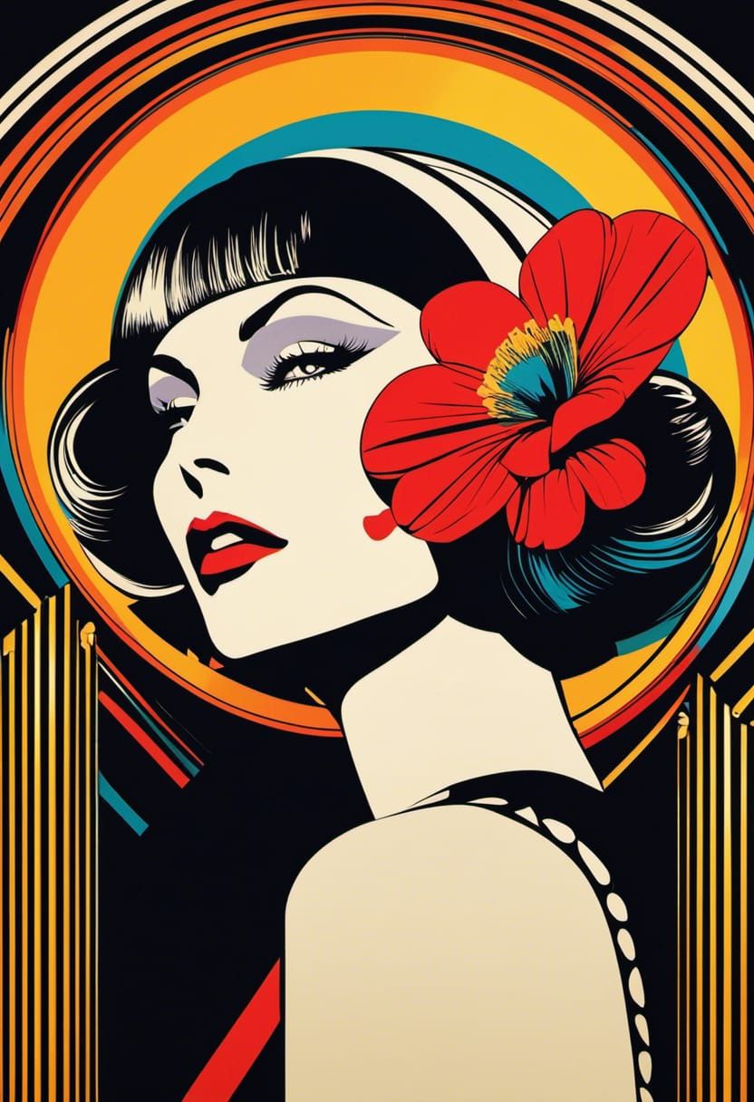 Art deco flapper Deborah Harry 1920s Black and white ️ ️ ️ ️ drawing ...