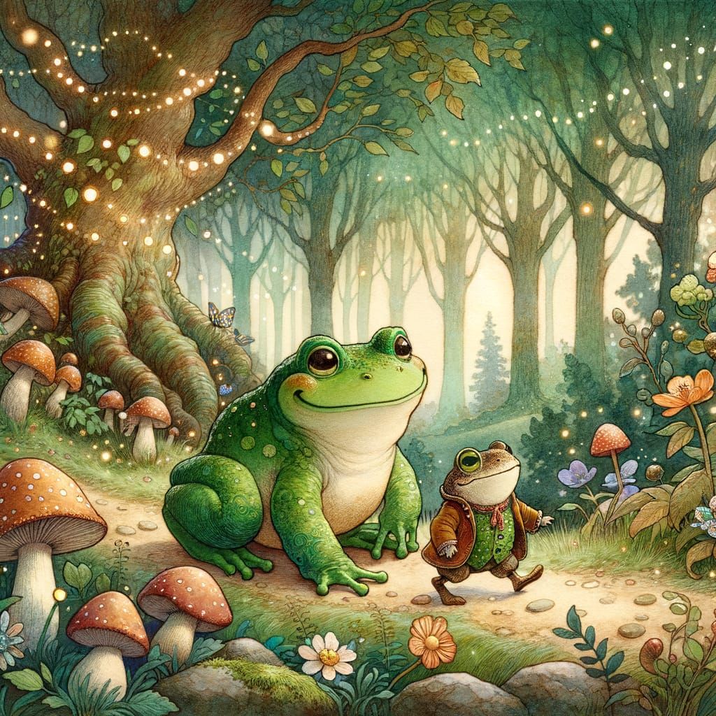 Frog and Toad's Adventure - AI Generated Artwork - NightCafe Creator