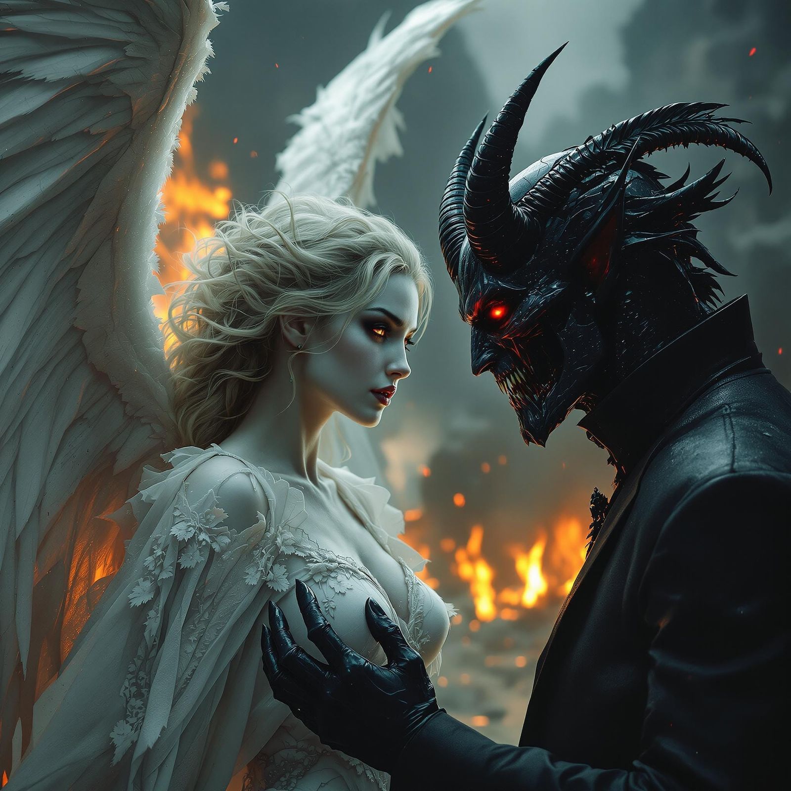 The corruption - Hyper-Realistic Digital Artwork: Angel Desc...