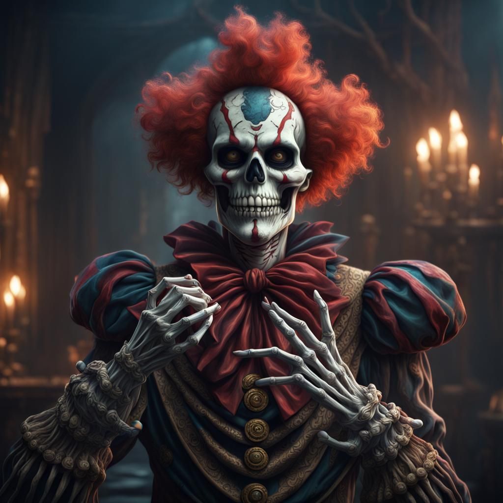 Skeleton clown - AI Generated Artwork - NightCafe Creator