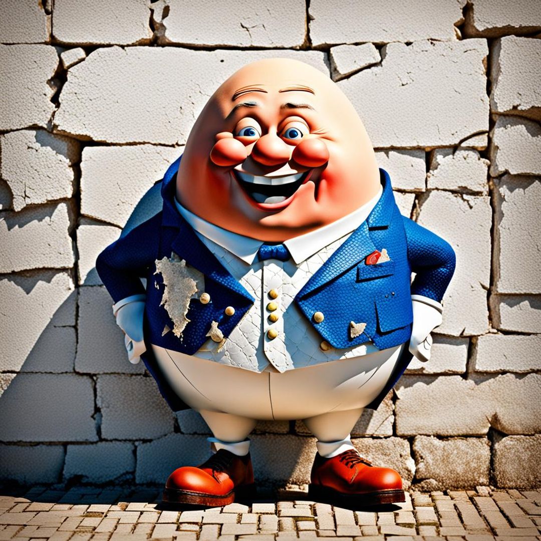 Humpty Dumpty all cracked up - AI Generated Artwork - NightCafe Creator