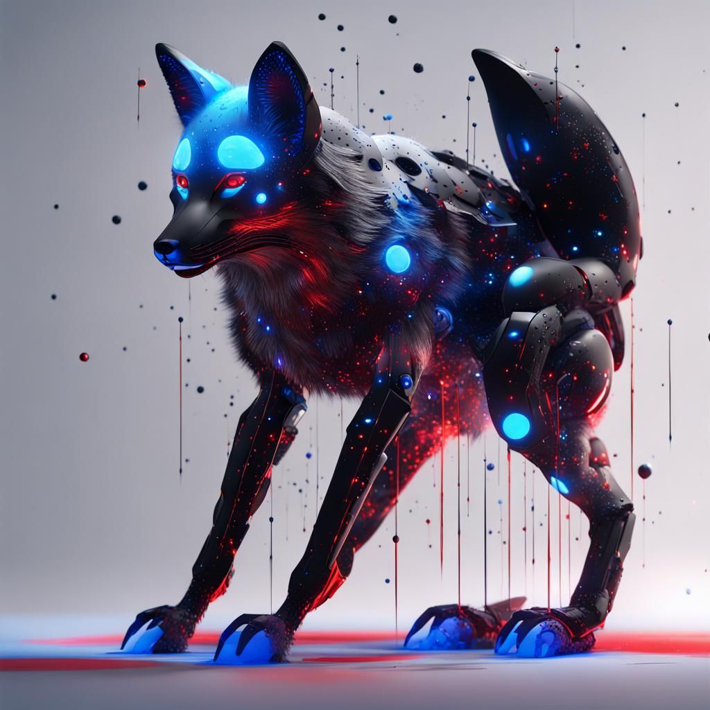 Cyber Fox Glitching Out - AI Generated Artwork - NightCafe Creator