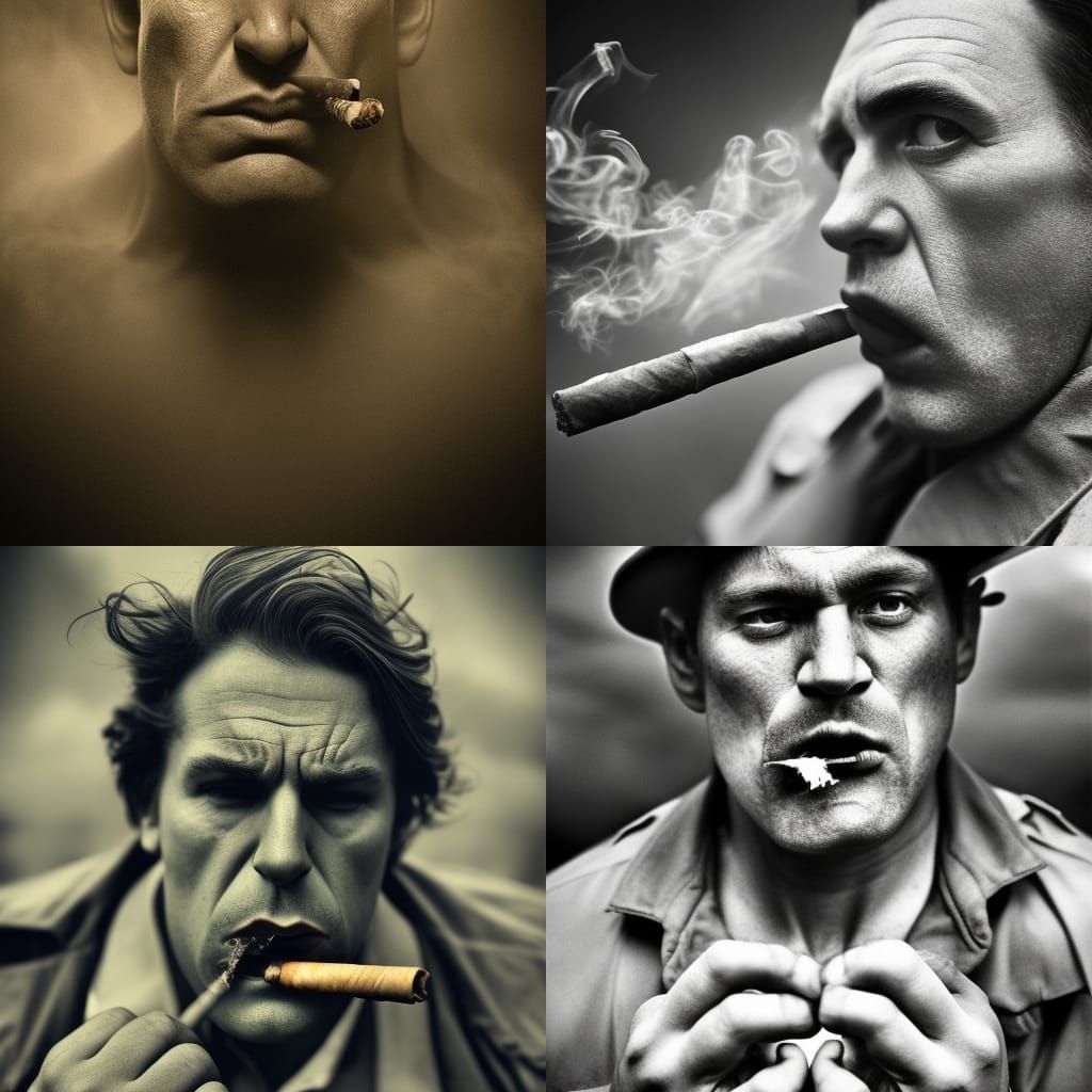 incredible hulk smoking cigars in a WW2 battlefield, high quality ...