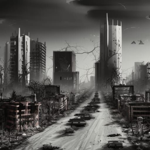post apocalyptic nuclear fallout city - AI Generated Artwork ...