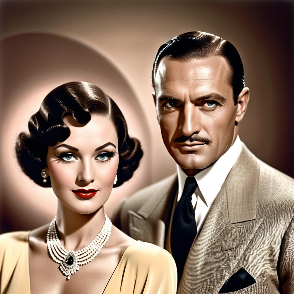 Thirties sophistication - Suave Couple in 1930s Elegance