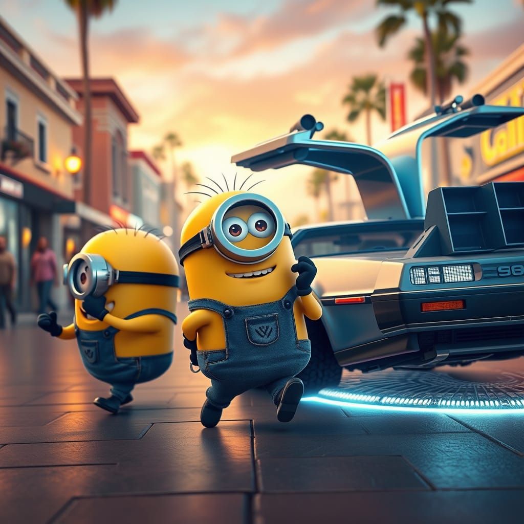 Minions in Back to the Future - Futuristic Minions Blast Off...
